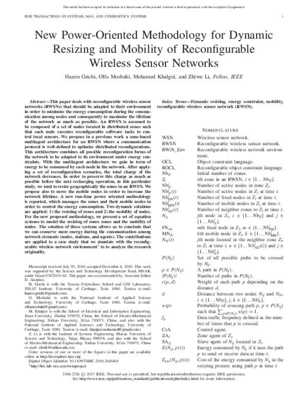 Pdf New Power Oriented Methodology For Dynamic Resizing And Mobility Of Reconfigurable