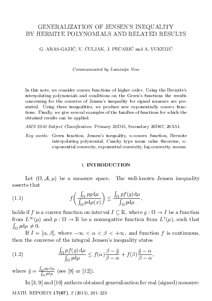 (PDF) Generalization of Jensen's inequality by Hermite polynomials and ...