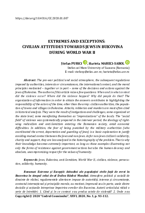 (PDF) Extremes and Exceptions: Civilian Attitudes toward Jews in ...