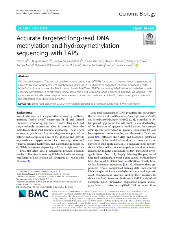 (PDF) Accurate targeted long-read DNA methylation and ...