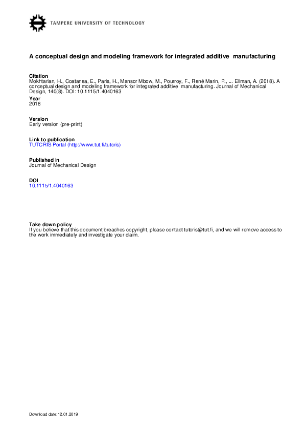 (PDF) A Conceptual Design and Modeling Framework for Integrated ...