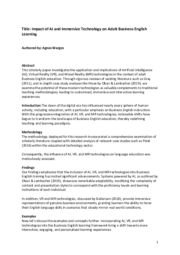 (PDF) Title: Impact of AI and Immersive Technology on Adult Business ...