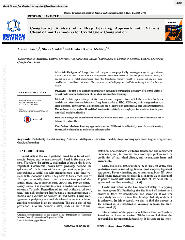 (PDF) Comparative Analysis of a Deep Learning Approach with Various ...