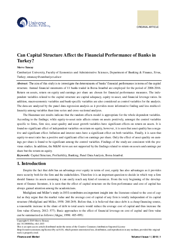 (PDF) Can Capital Structure Affect the Financial Performance of Banks ...