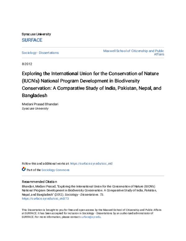 (PDF) Exploring the International Union for the Conservation of Nature ...