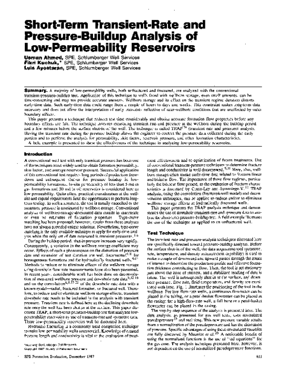 (PDF) Short-Term Transient-Rate and Pressure-Buildup Analysis of Low ...