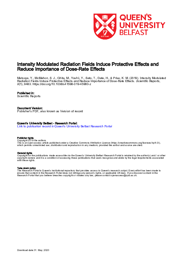 Pdf Dose Rate Effects In Intensity Modulated Radiation Therapy