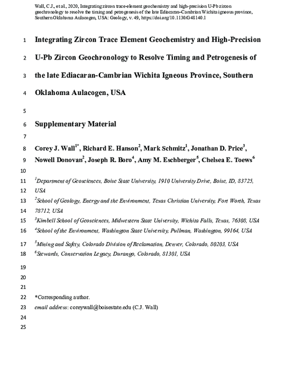 (PDF) Integrating zircon trace-element geochemistry and high-precision U-Pb zircon geochronology ...