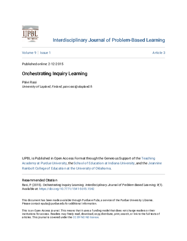 (PDF) Orchestrating Inquiry Learning