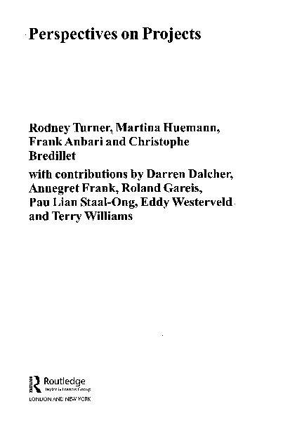 (PDF) Perspectives on Projects