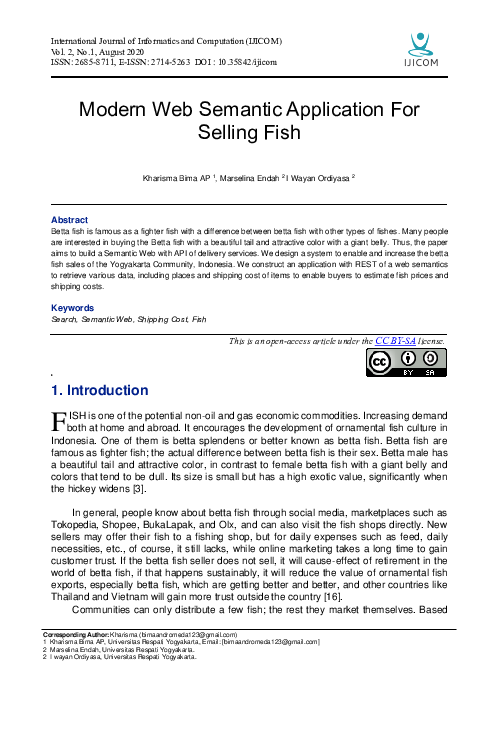 (PDF) Modern Web Semantic Application For Selling Fish