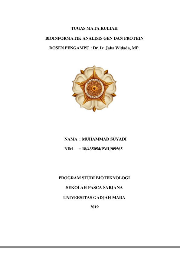 (PDF) BIOINFORMATIK ANALISIS GEN DAN PROTEIN
