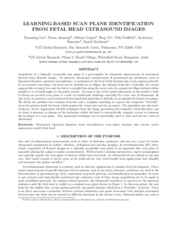 (PDF) Learning-based scan plane identification from fetal head ...