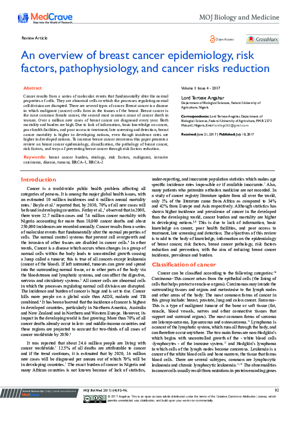 (PDF) An Overview of Breast Cancer Epidemiology, Risk Factors, Pathophysiology, and Cancer Risks ...