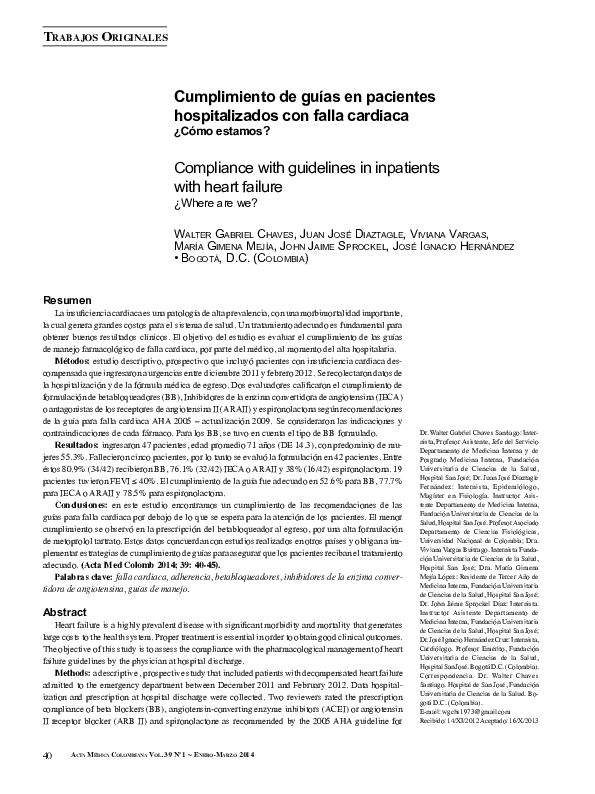 (PDF) Compliance with guidelines in inpatients with heart failure ...