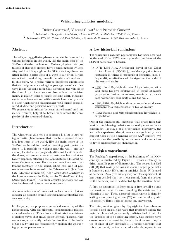 (PDF) Whispering galleries modeling | Vincent Gibiat - Academia.edu