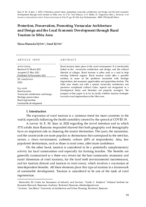 (PDF) Protection, Preservation, Promoting Vernacular Architecture and ...