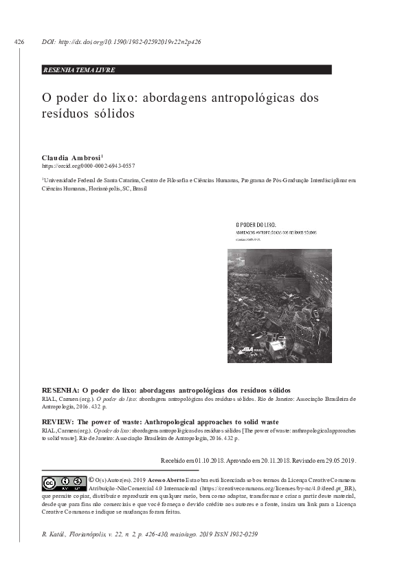 (PDF) O poder do lixo: abordagens antropológicas dos resíduos sólidos