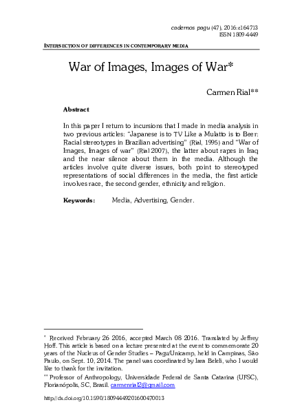 (PDF) War of images and images of war: rape and sacrifice in the Iraq ...