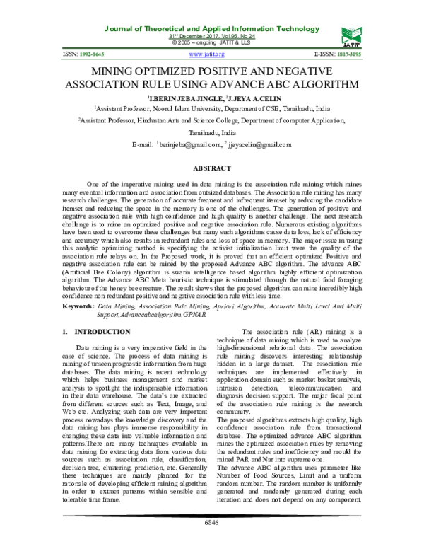 (PDF) Mining Optimized Positive and Negative Association Rule Using ... (PDF) Mining Optimized Positive and Negative Association Rule Using ...