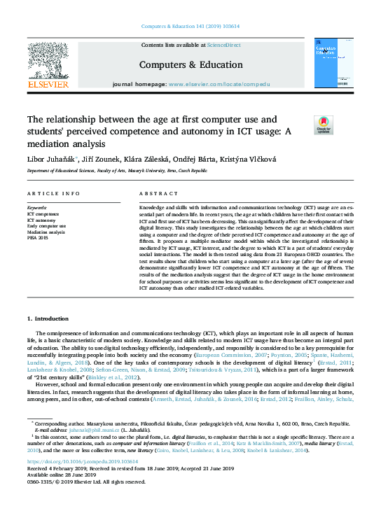 (PDF) The relationship between the age at first computer use and students' perceived competence ...