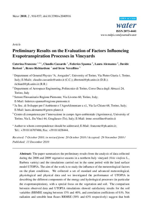 (PDF) Preliminary Results on the Evaluation of Factors Influencing ...
