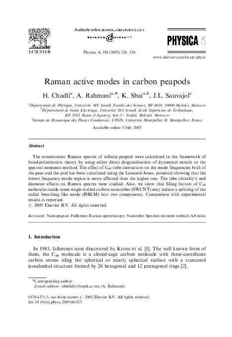 (PDF) Raman active modes in carbon peapods