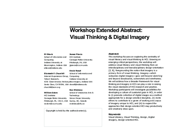 (PDF) Visual thinking & digital imagery