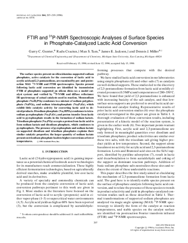 (PDF) FTIR and31P-NMR Spectroscopic Analyses of Surface Species in ...