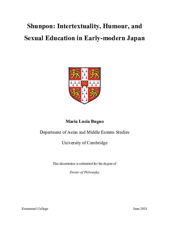 (PDF) Shunpon : intertextuality, humour, and sexual education in early ...