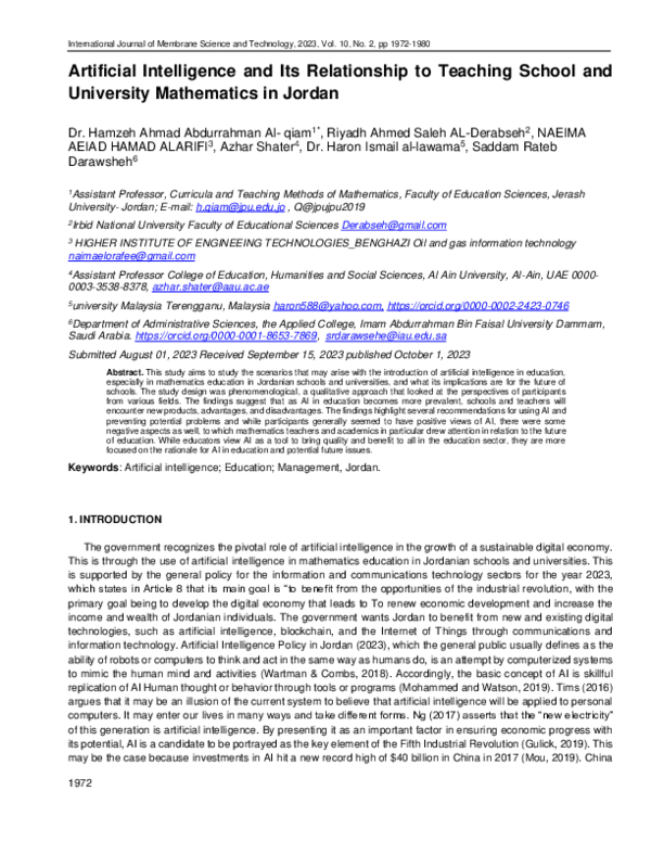 (PDF) Artificial Intelligence and Its Relationship to Teaching School ...