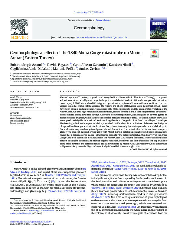 (PDF) Geomorphological effects of the 1840 Ahora Gorge catastrophe on ...