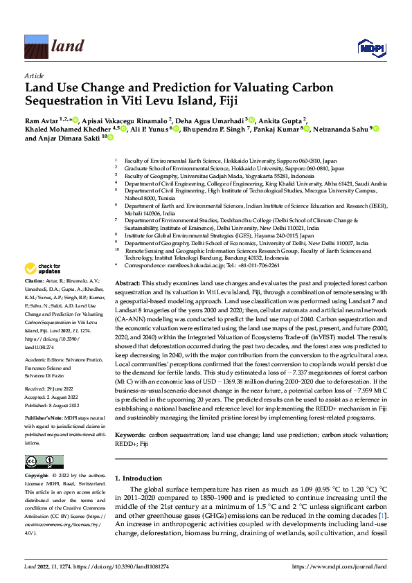 (PDF) Land Use Change and Prediction for Valuating Carbon Sequestration ...