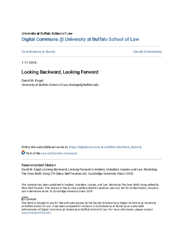 (PDF) Looking Backward, Looking Forward | David M. Engel - Academia.edu