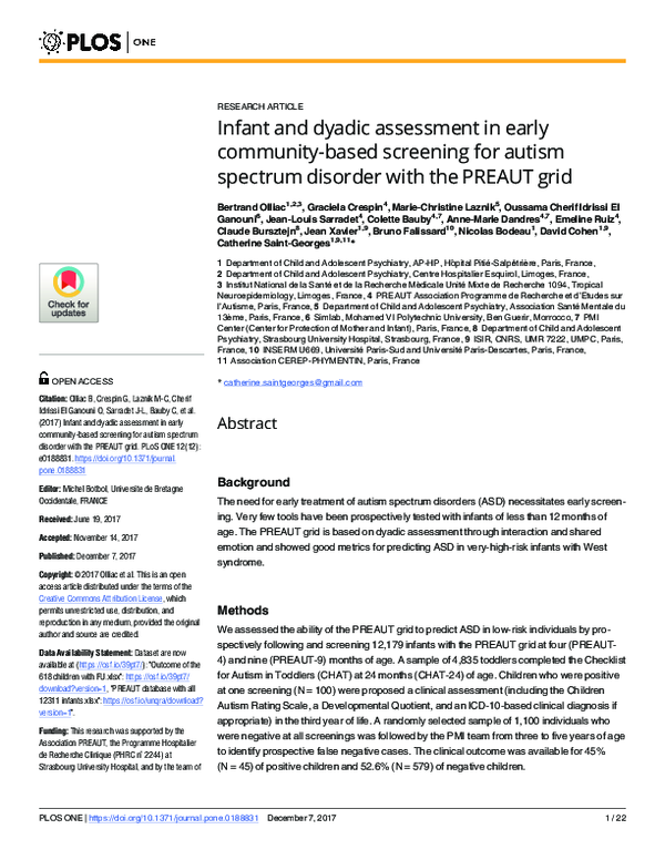 (PDF) Infant and dyadic assessment in early community-based screening ...