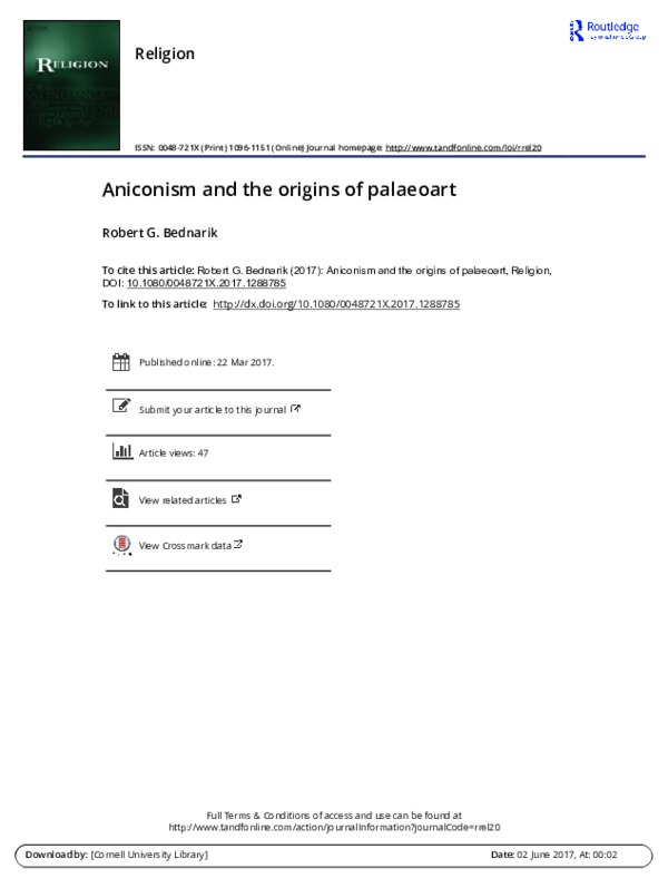 (PDF) Aniconism and the origins of palaeoart
