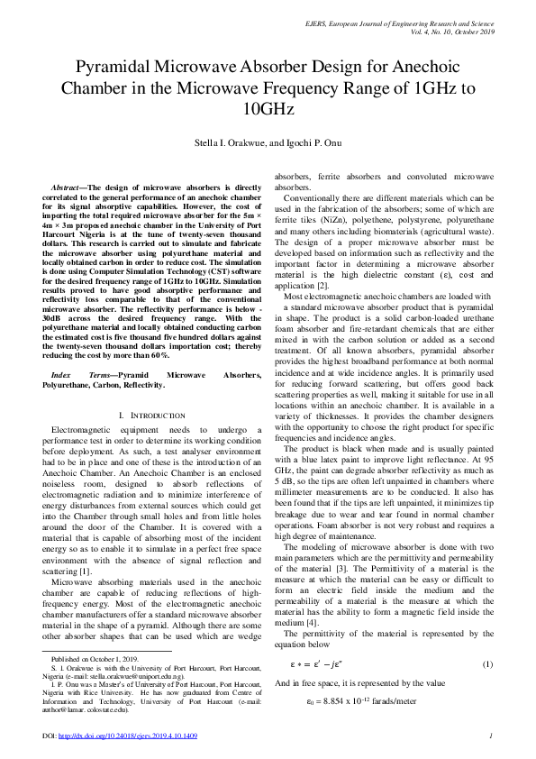(PDF) Cost-Effective Pyramidal Microwave Absorber