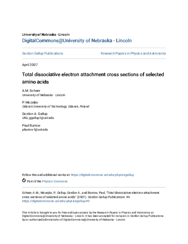 Total Dissociative Electron Attachment Cross Sections Of Selected Amino