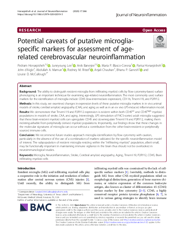 (PDF) Potential caveats of putative microglia-specific markers for ...