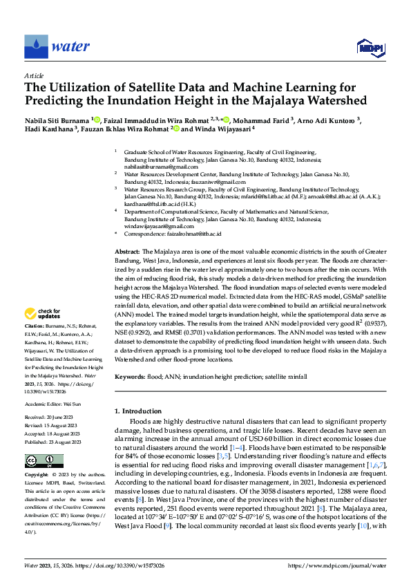 (PDF) The Utilization of Satellite Data and Machine Learning for Predicting the Inundation ...