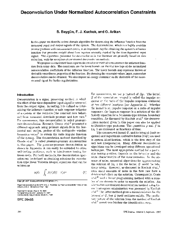 (PDF) Deconvolution Under Normalized Autocorrelation Constraints