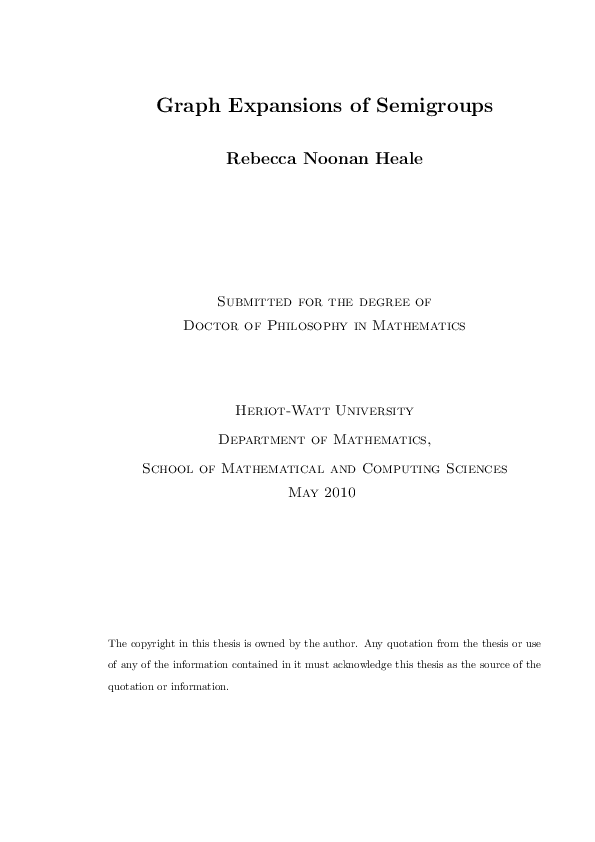 (PDF) Graph expansions of semigroups