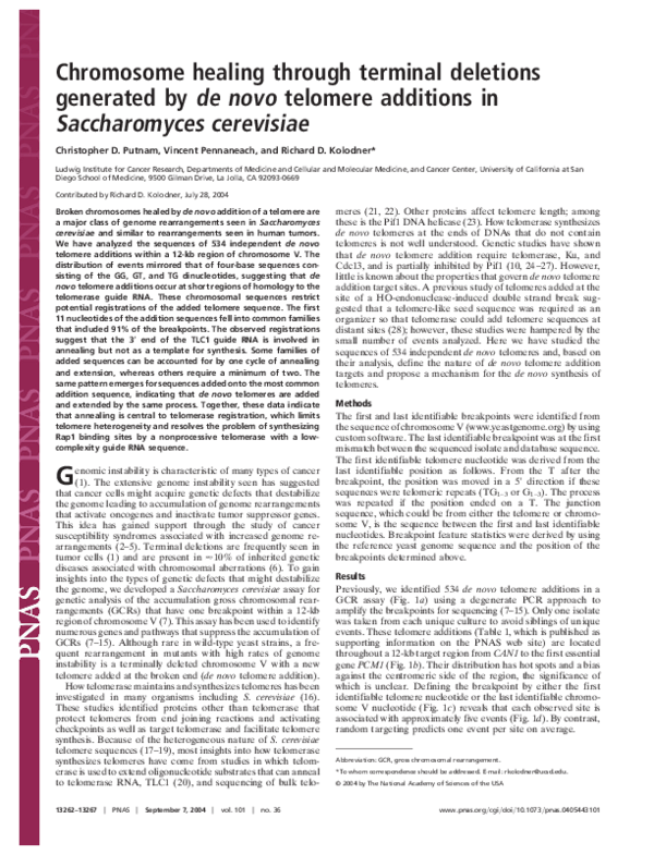 (PDF) Chromosome healing through terminal deletions generated by de ...