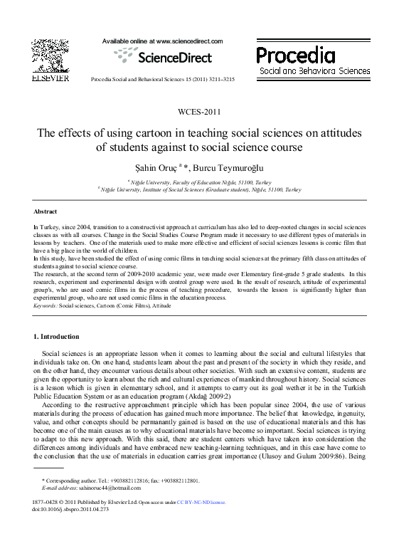 (PDF) The effects of using cartoon in teaching social sciences on ...