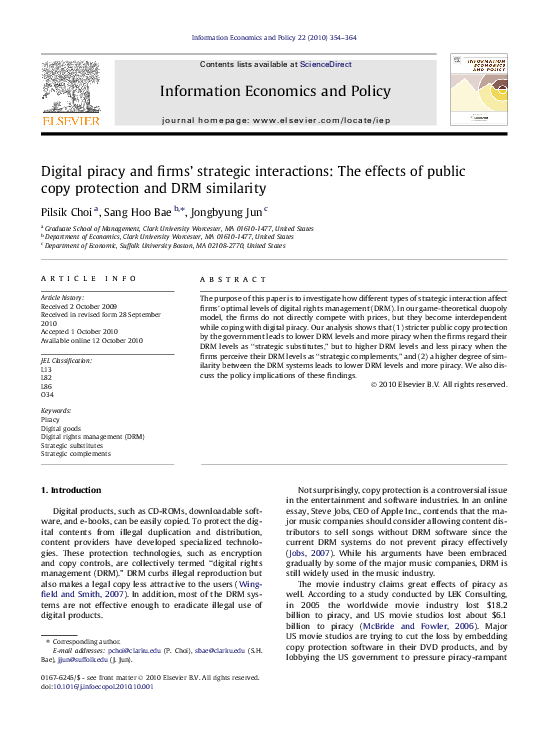 (PDF) Digital piracy and firms’ strategic interactions: The effects of ...