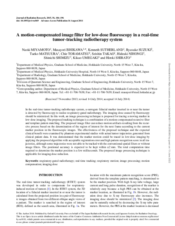(PDF) A motion-compensated image filter for low-dose fluoroscopy in a ...