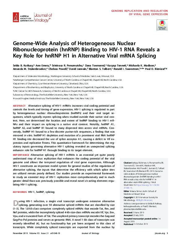 Pdf Genome Wide Analysis Of Heterogeneous Nuclear Ribonucleoprotein 