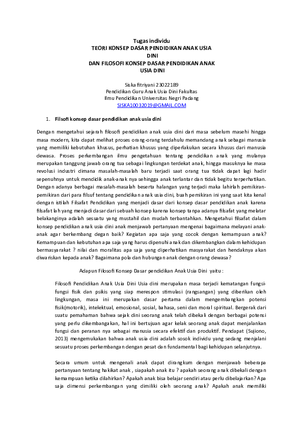 (DOC) TEORI KONSEP DASAR PENDIDIKAN ANAK USIA DINI (DOC) TEORI KONSEP DASAR PENDIDIKAN ANAK USIA DINI