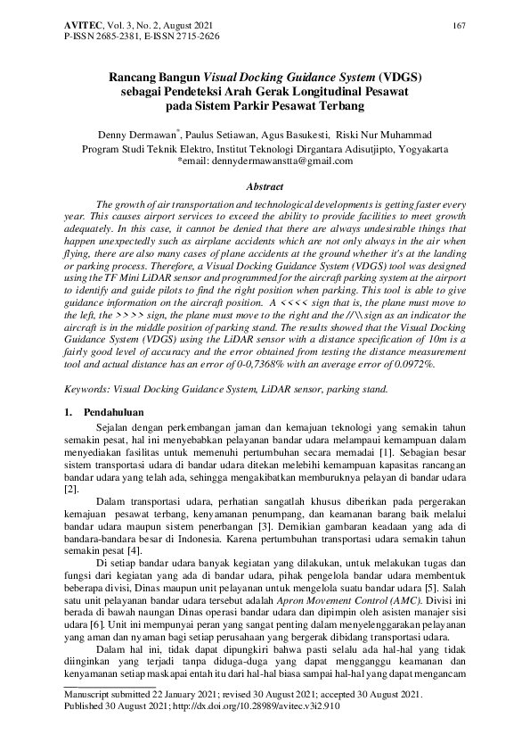 (PDF) Rancang Bangun Visual Docking Guidance System (VDGS) Sebagai ...