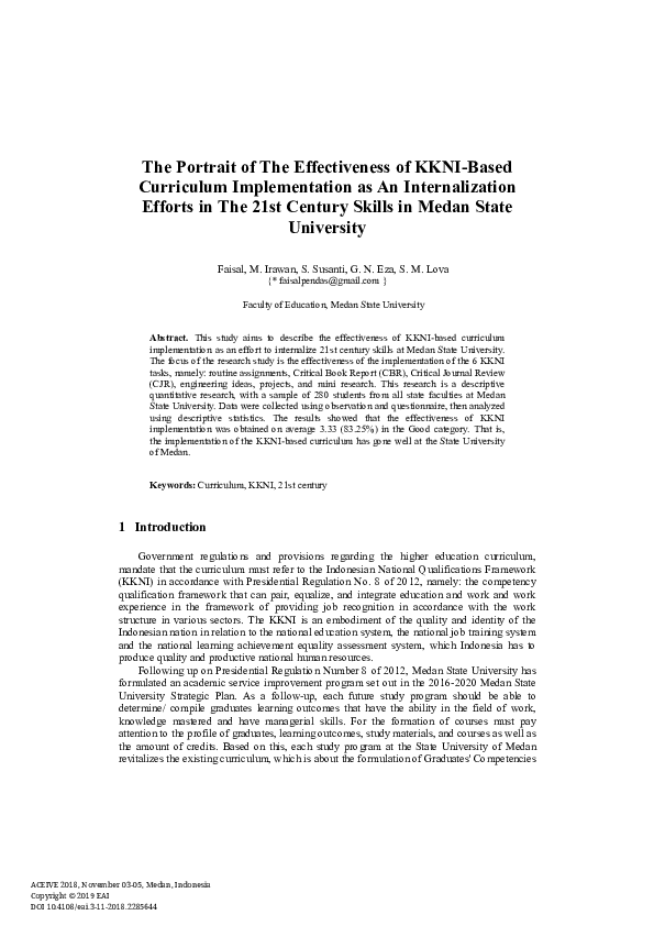 (PDF) The Portrait of The Effectiveness of KKNI-Based Curriculum Implementation as An ...